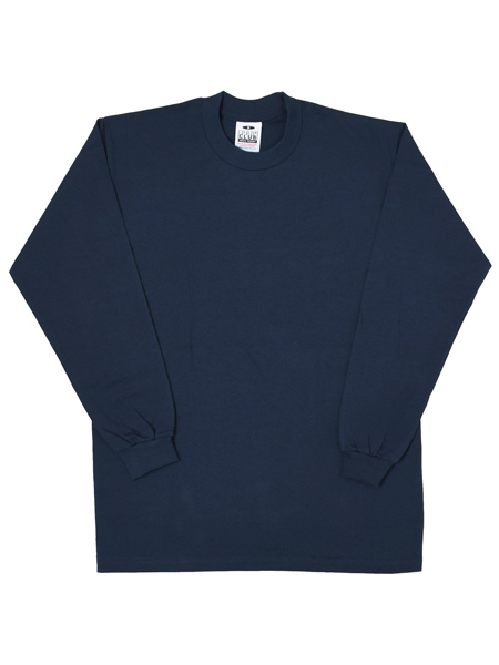 PRO CLUB HEAVY WEIGHT L/S TEE-NAVY - FIVESTAR